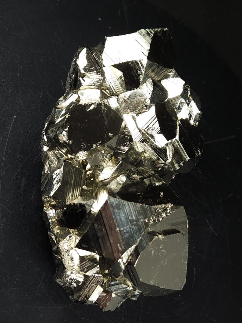 Stunning Large Twinned & Striated Pyrite Crystals Cluster From Huanzala ...