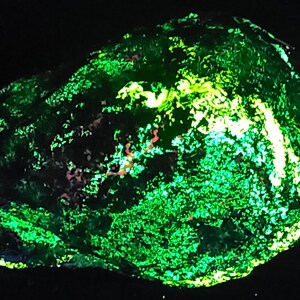 Big Shortwave Fluorescent Esperite Green Willemite & Minor Calcite W ...
