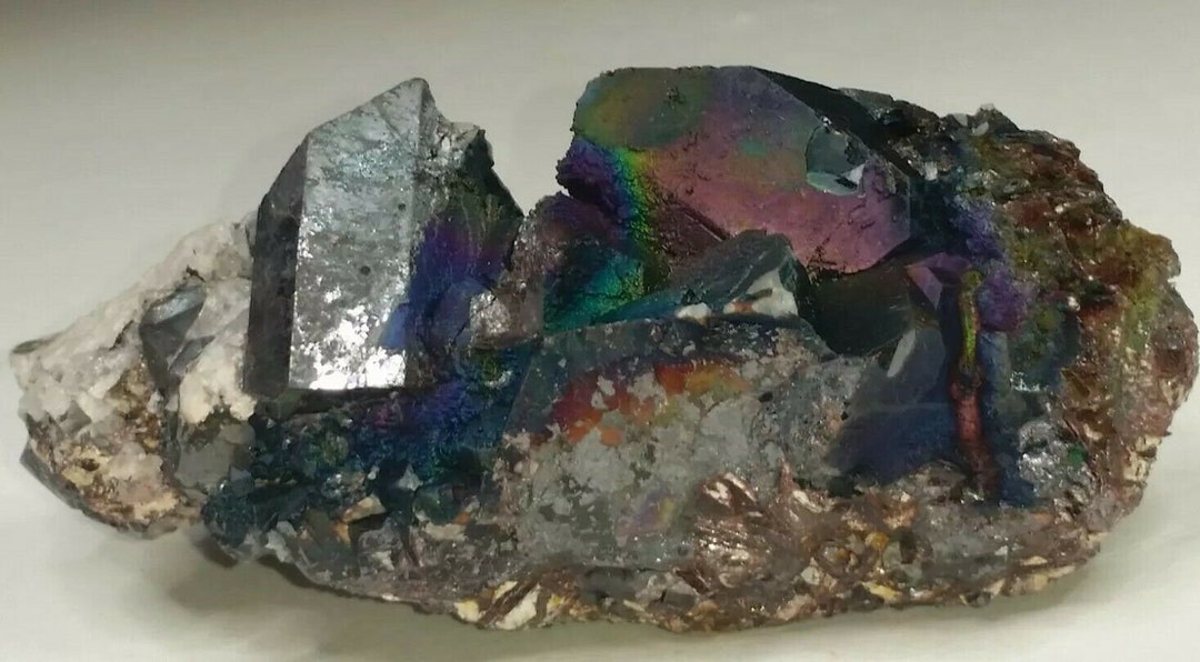 Rare RUTILE Crystals W Rainbow TURGITE Iridescent Hematite Graves ...