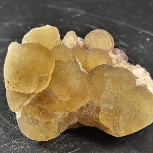 Rare Botryoidal Golden Yellow & Purple Fluorite Crystals From Xinyang ...