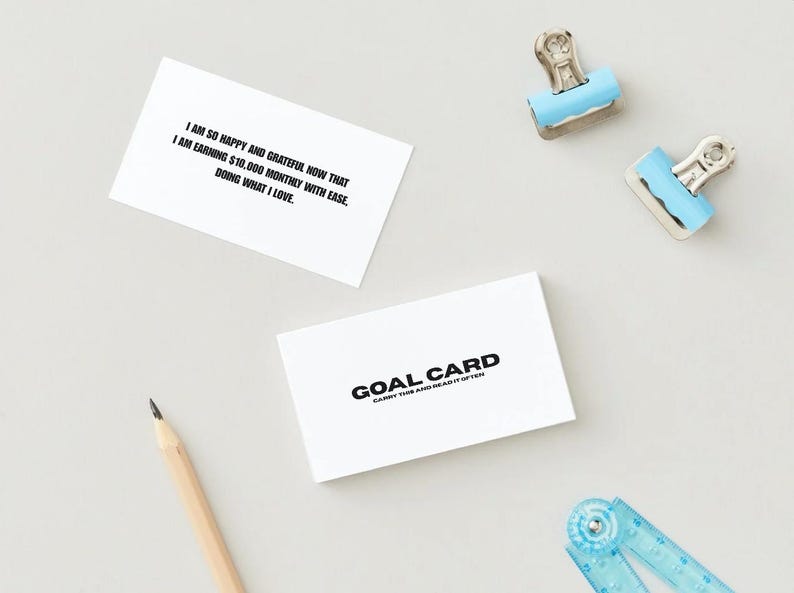 Goal Card Printable Bob Proctor Inspired Law of Attraction ...