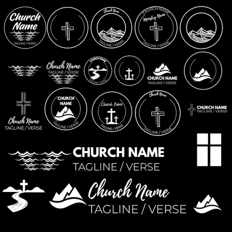 Church Logo Branding Kit | 19 Editable Canva Templates | Modern ...