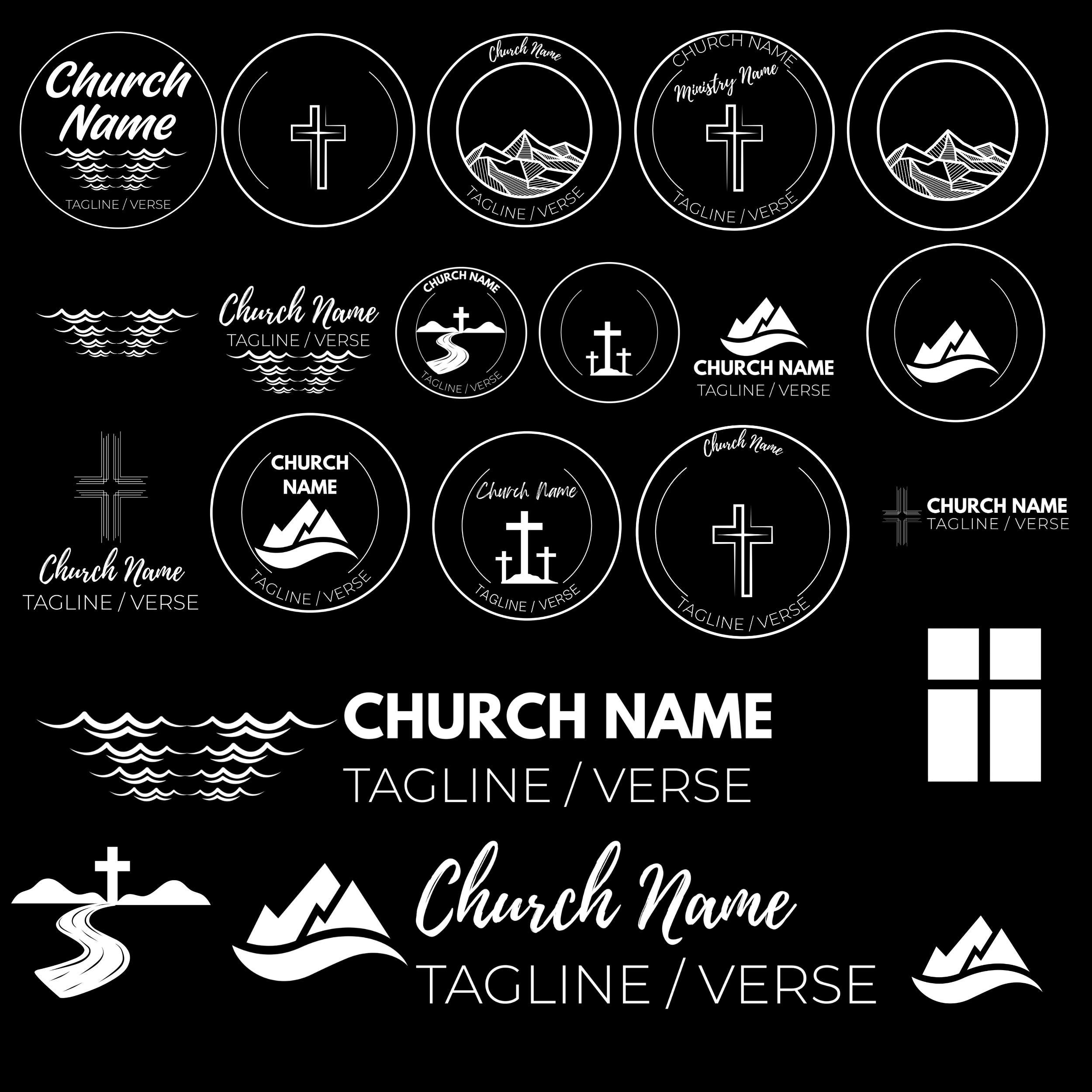 Church Logo Branding Kit | 19 Editable Canva Templates | Modern ...