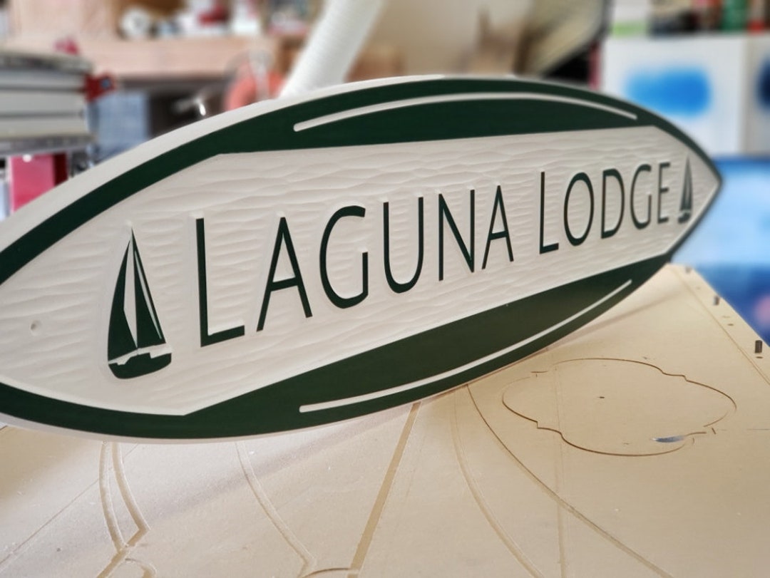 Personalized Custom 100% PVC 47 Carved Beach house Surfboard Sign ...