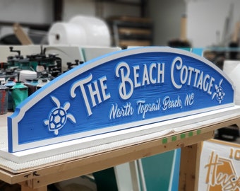 Personalized Custom PVC Sign for Your Beach Home Coastal Retreat 47x11 ...
