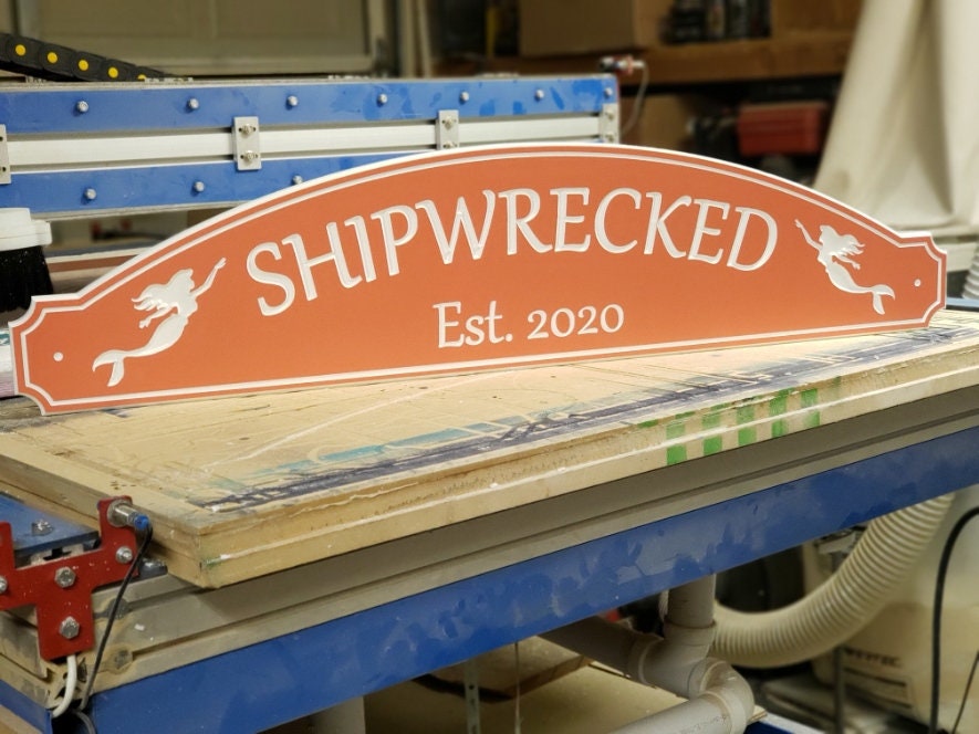 Personalized 100% PVC 47 Carved Beach House Nautical - Etsy