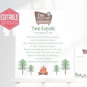 One Happy Camper Editable Party Pack Printable Template - Etsy