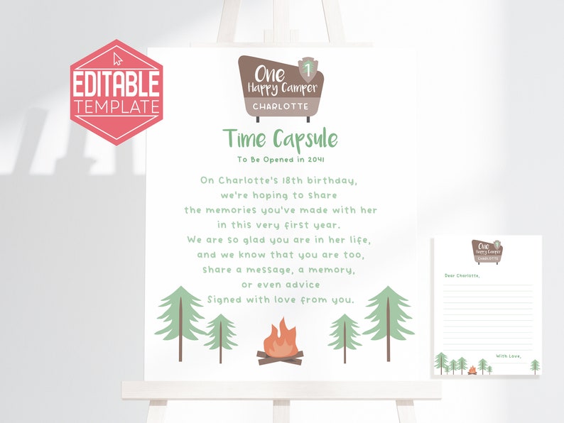 One Happy Camper Editable Party Pack Printable Template - Etsy