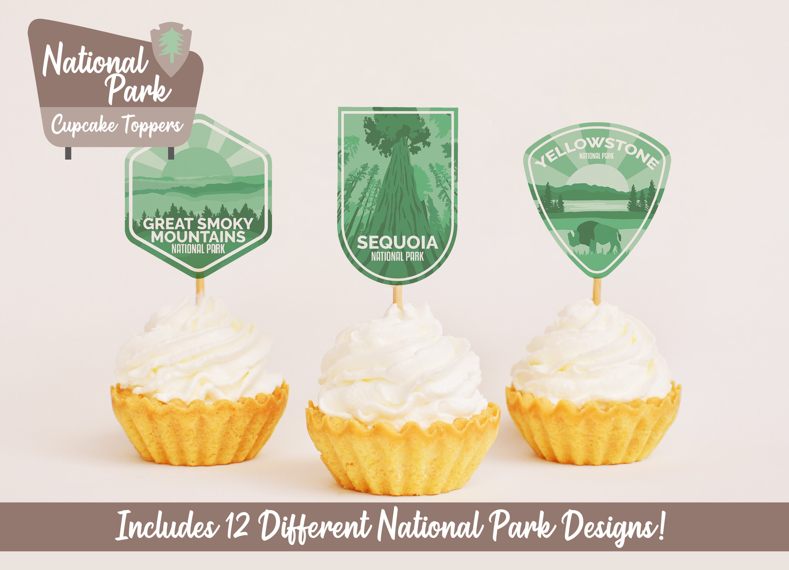 National Park | Printable Cupcake Toppers | Set 1 | Digital Download ...