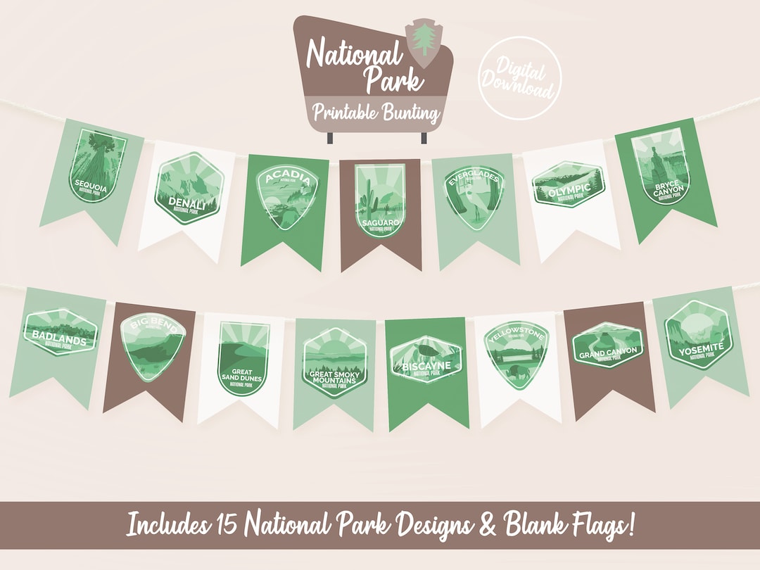 National Park | Printable Bunting | Digital Download | Party Supplies ...