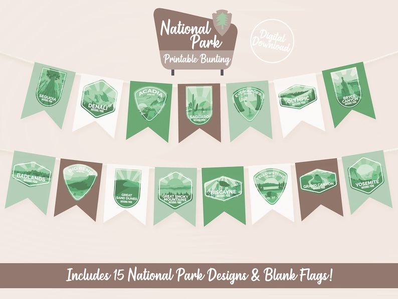 National Park | Printable Bunting | Digital Download | Party Supplies ...