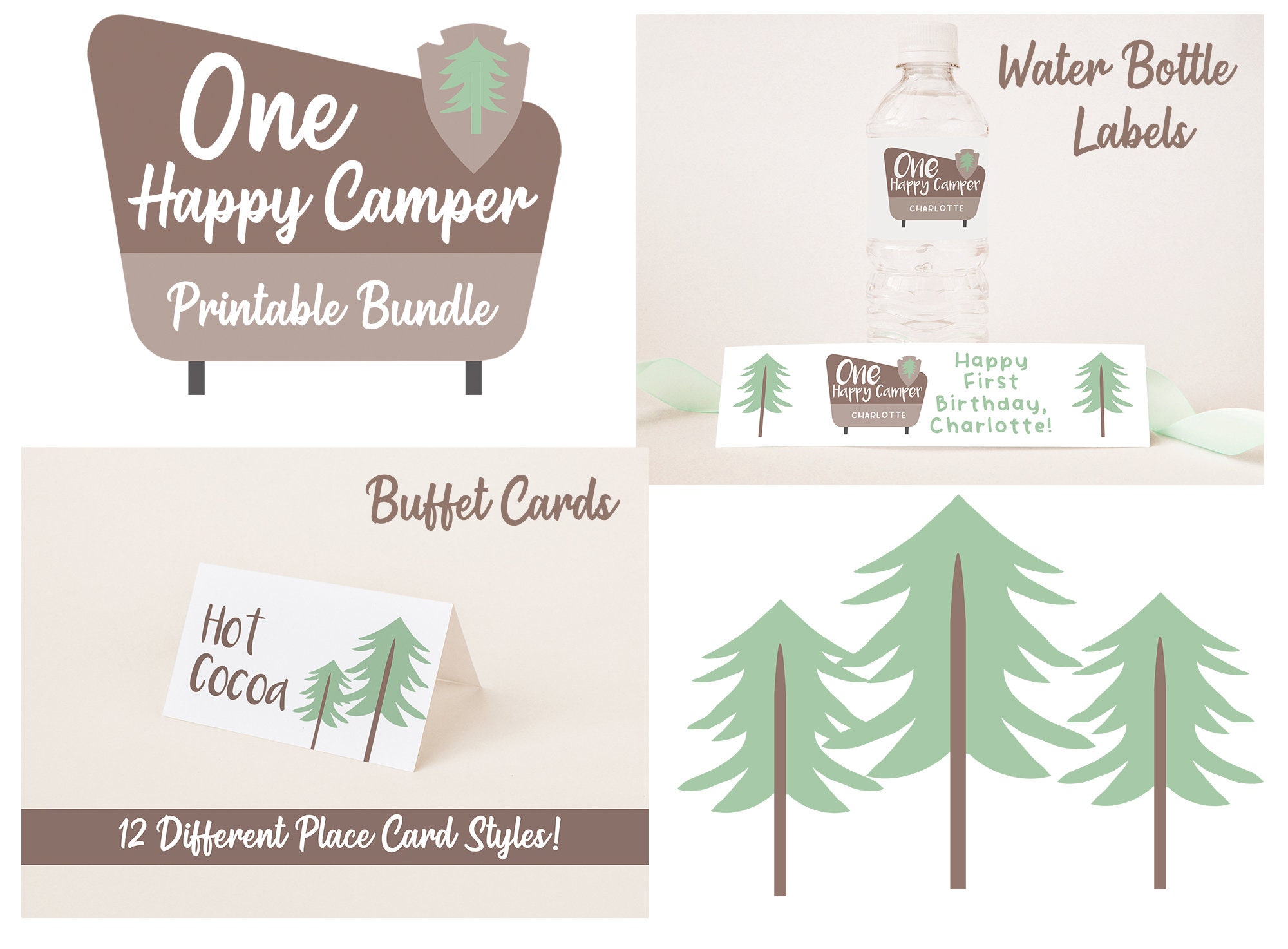 One Happy Camper Editable Party Pack Printable Template - Etsy