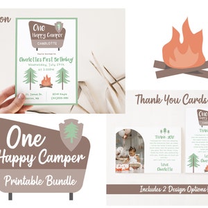 One Happy Camper Editable Party Pack Printable Template - Etsy