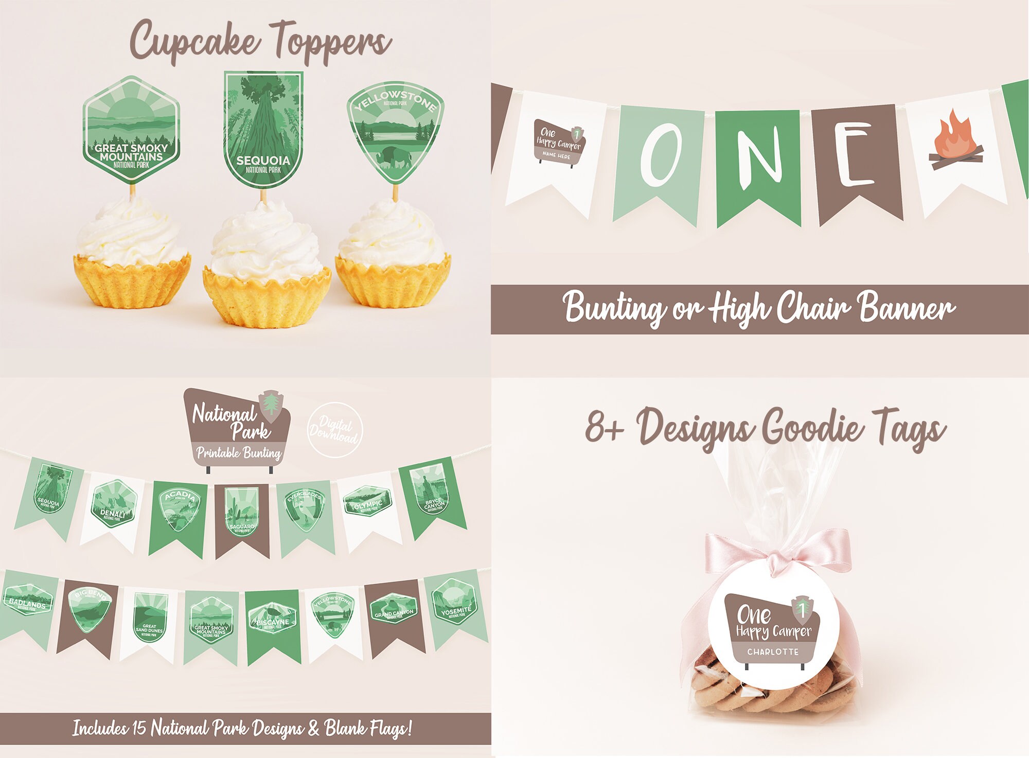 One Happy Camper Editable Party Pack Printable Template - Etsy