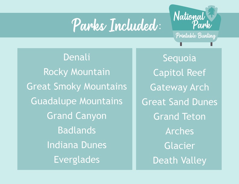 National Park | Printable Bunting | Digital Download | Party Supplies ...