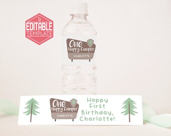 One Happy Camper Editable Invitation Printable Template - Etsy