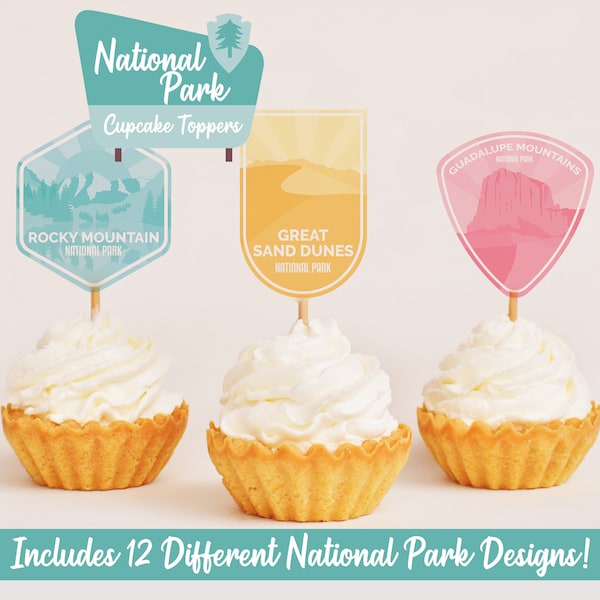 National Park Cupcake Toppers - Etsy