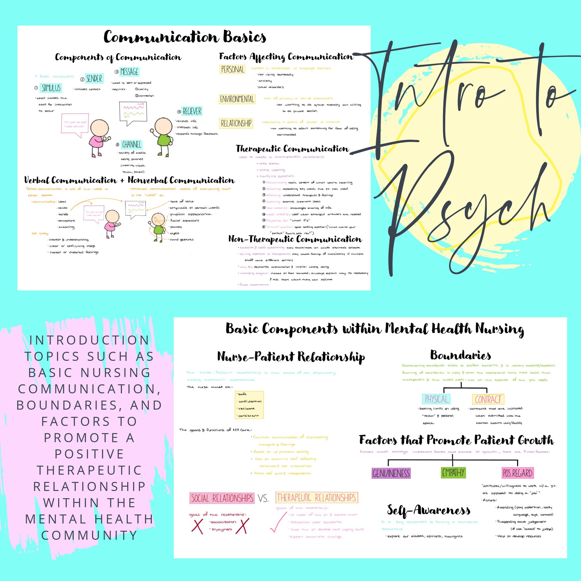 NURSING NOTES Mental Health Nursing Bundle Psych Nursing Notes Complete ...