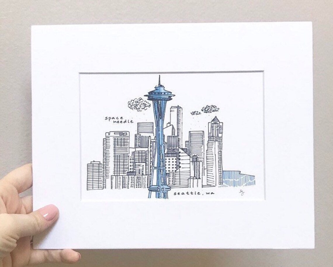 Space Needle Art Prints - Seattle Painting - Seattle - Seattle Space ...