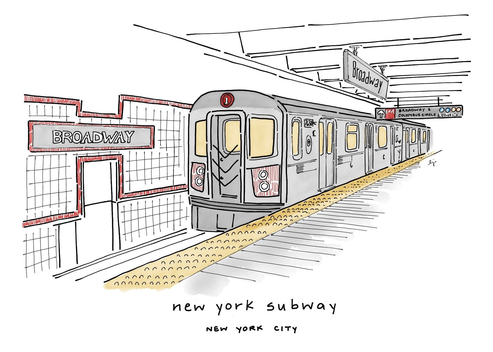 New York Subway Art Print Manhattan Painting New York Art - Etsy