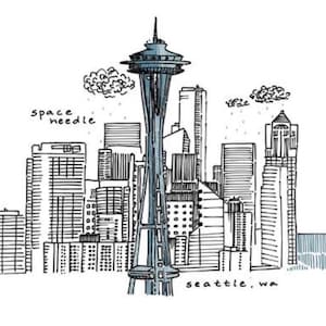 Space Needle Art Prints - Seattle Painting - Seattle - Seattle Space ...