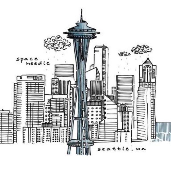 Space Needle Painting Art - Etsy