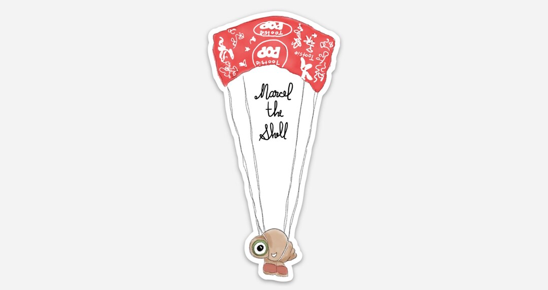 Marcel the Shell STICKER - Marcel Movie Sticker - Tootsie Pop Parachute ...