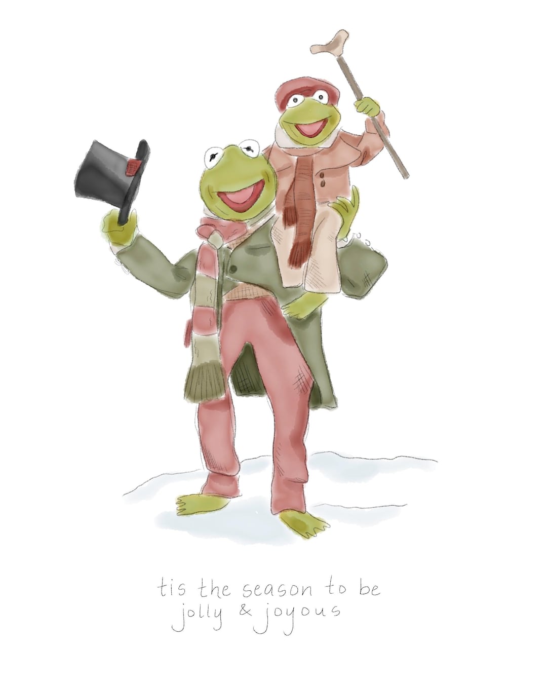 Muppet Christmas Carol Original Art Print - MATTED - Kermit Bob ...