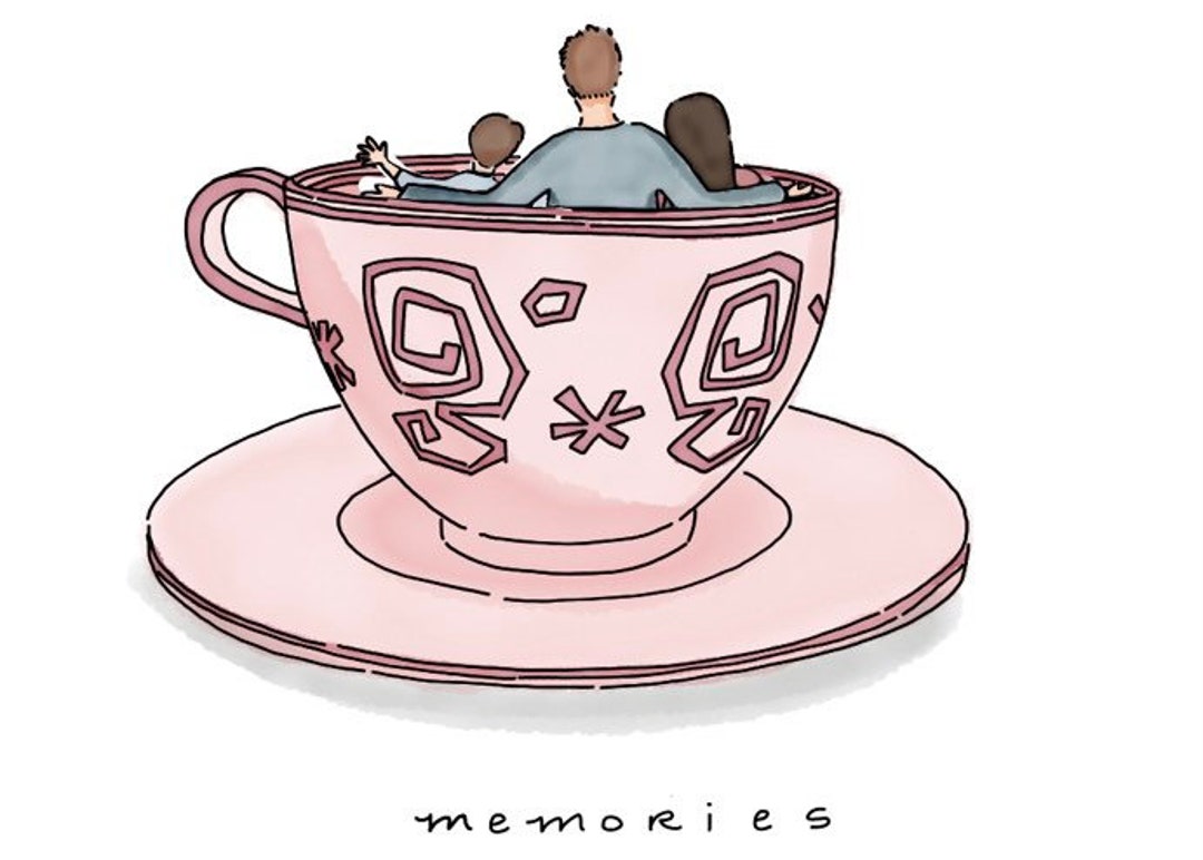 Personalized MATTED Disney Teacups Ride Portrait - Painting ...