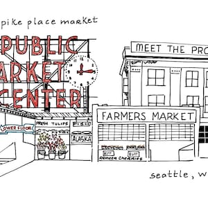 Pike Place Art Print - Seattle Painting - Pike Place Market Seattle ...