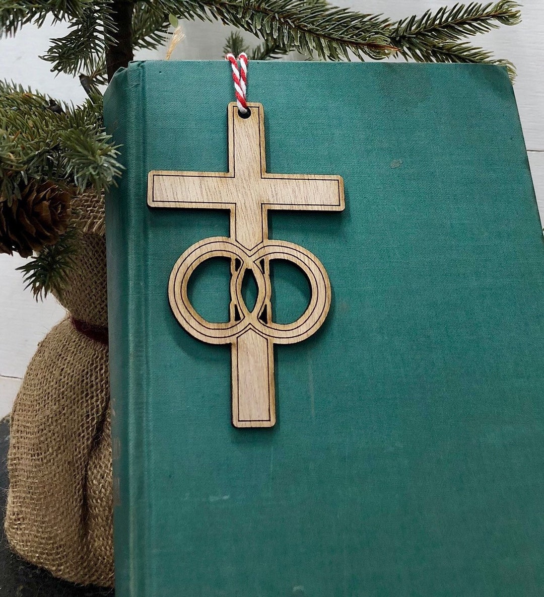 Wooden Cross Ornament, Christmas Ornaments, Christian Christmas Tree ...