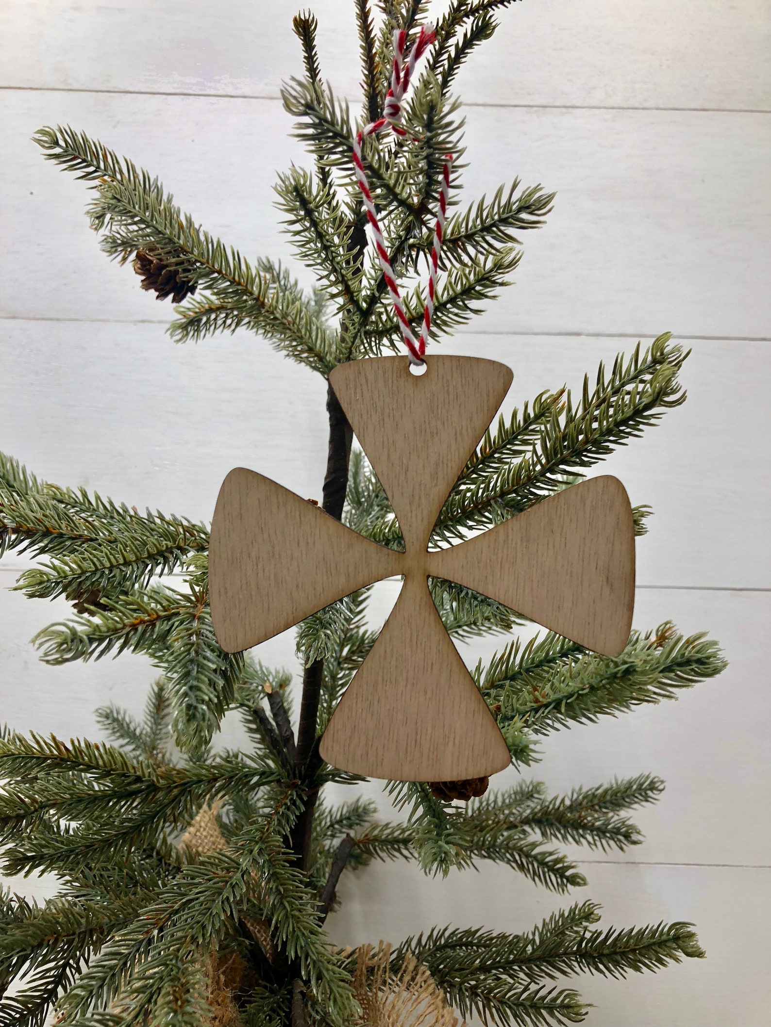 Wooden Cross Ornament, Christmas Ornaments, Christian Christmas Tree ...