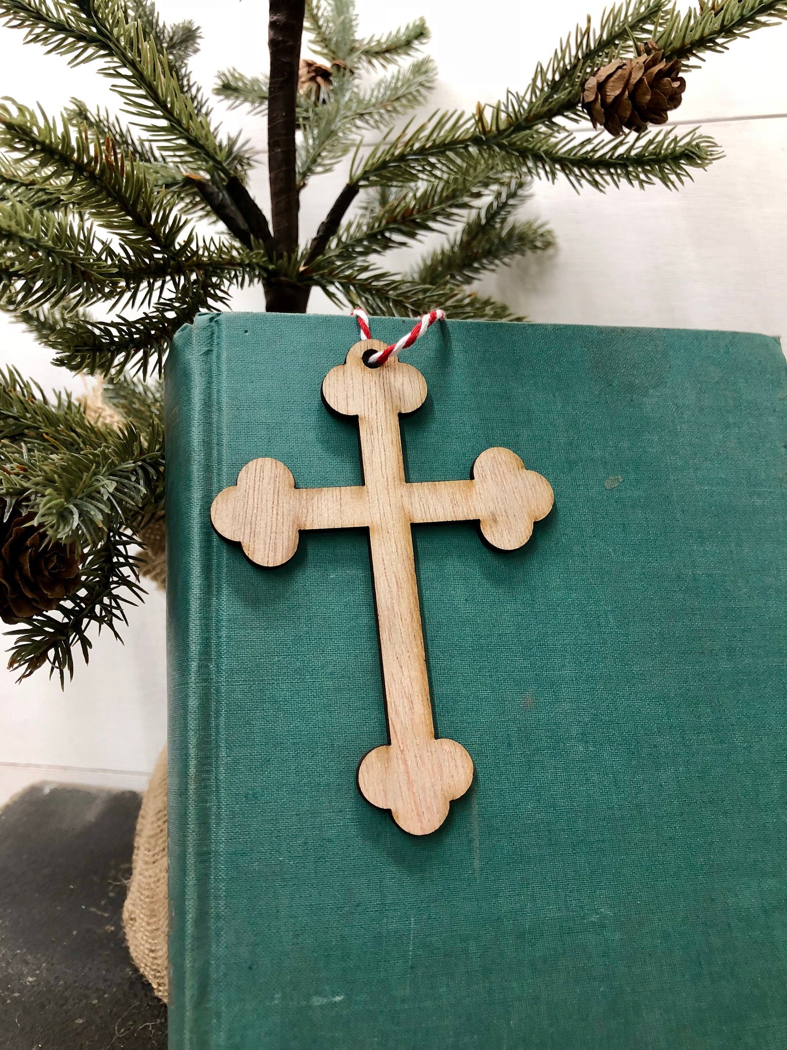 Wooden Cross Ornament Christmas Ornaments Christian - Etsy