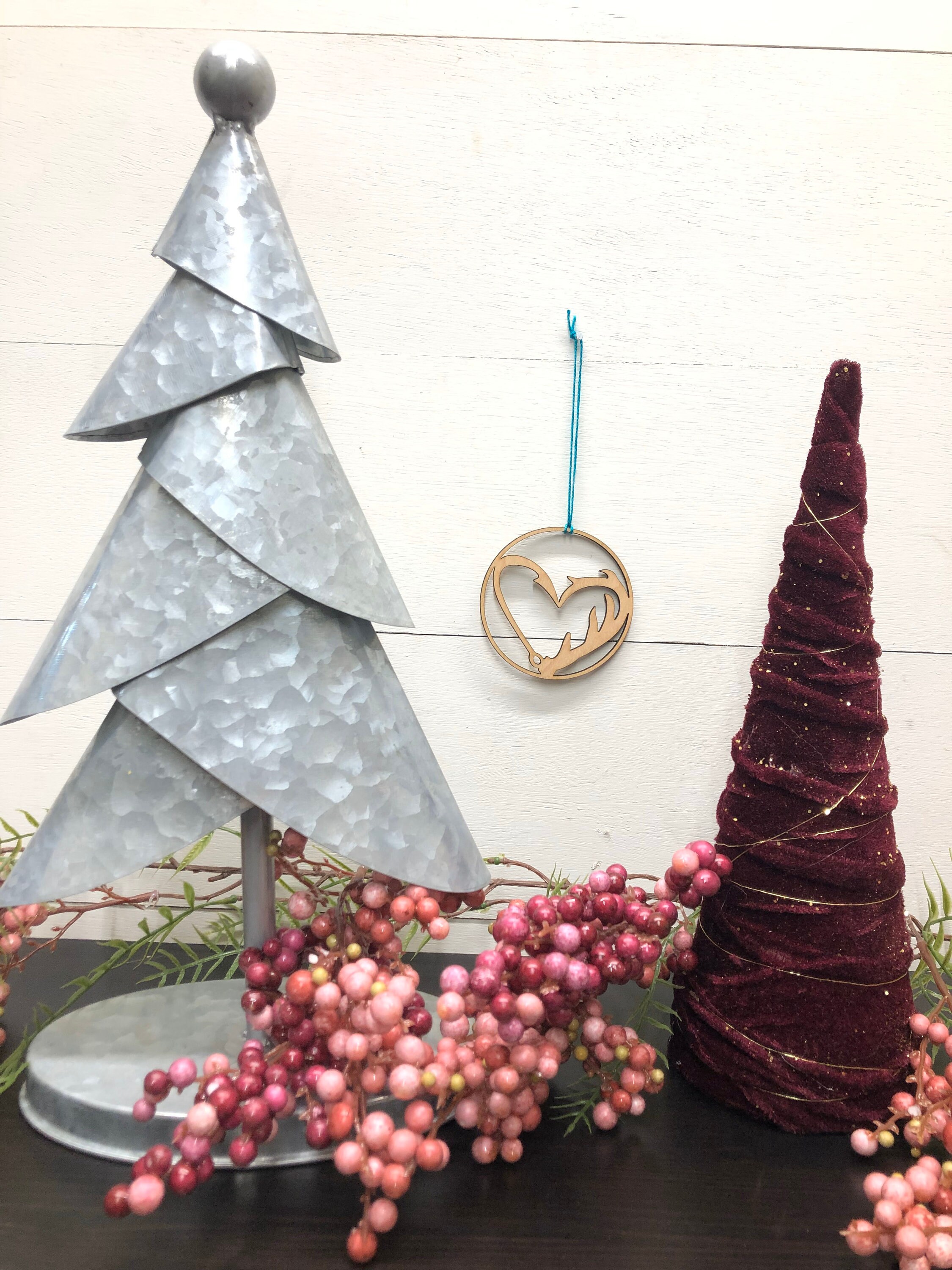 Wooden Fish Hook and Antler Ornament Christmas Tree - Etsy