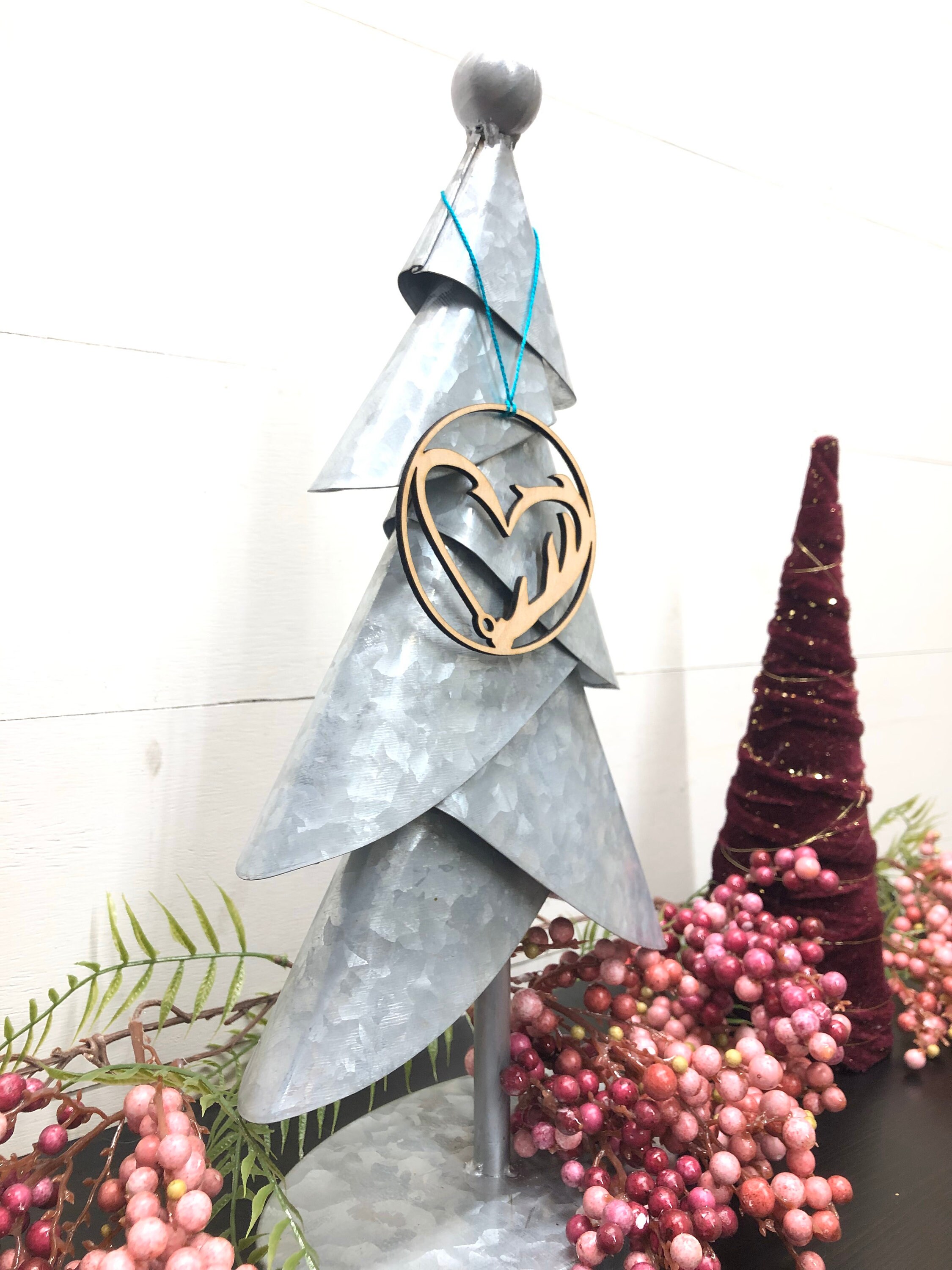 Wooden Fish Hook and Antler Ornament Christmas Tree - Etsy