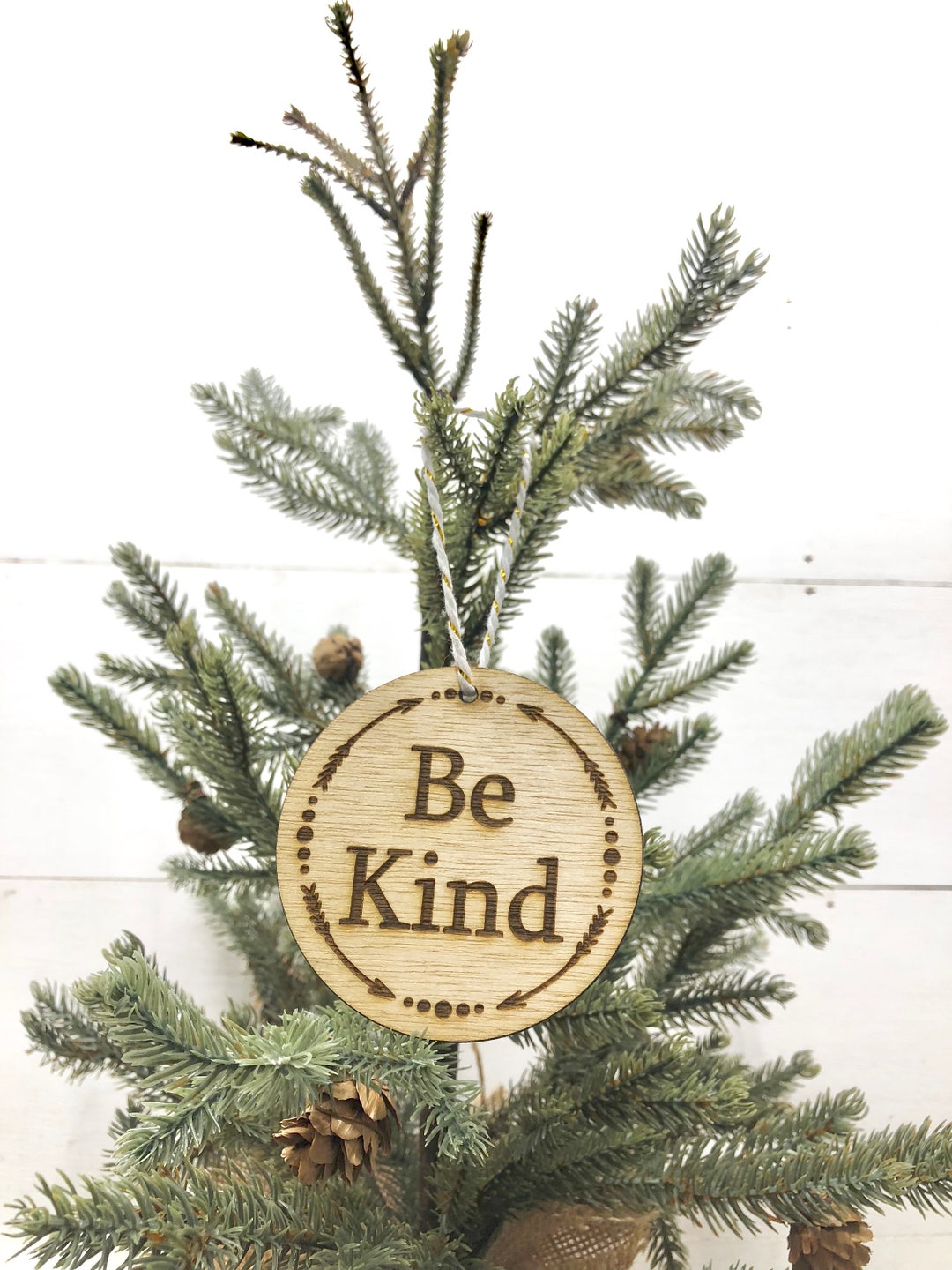 Be Kind Etched Wooden Ornament, Christmas Ornament, Stocking Stuffer ...