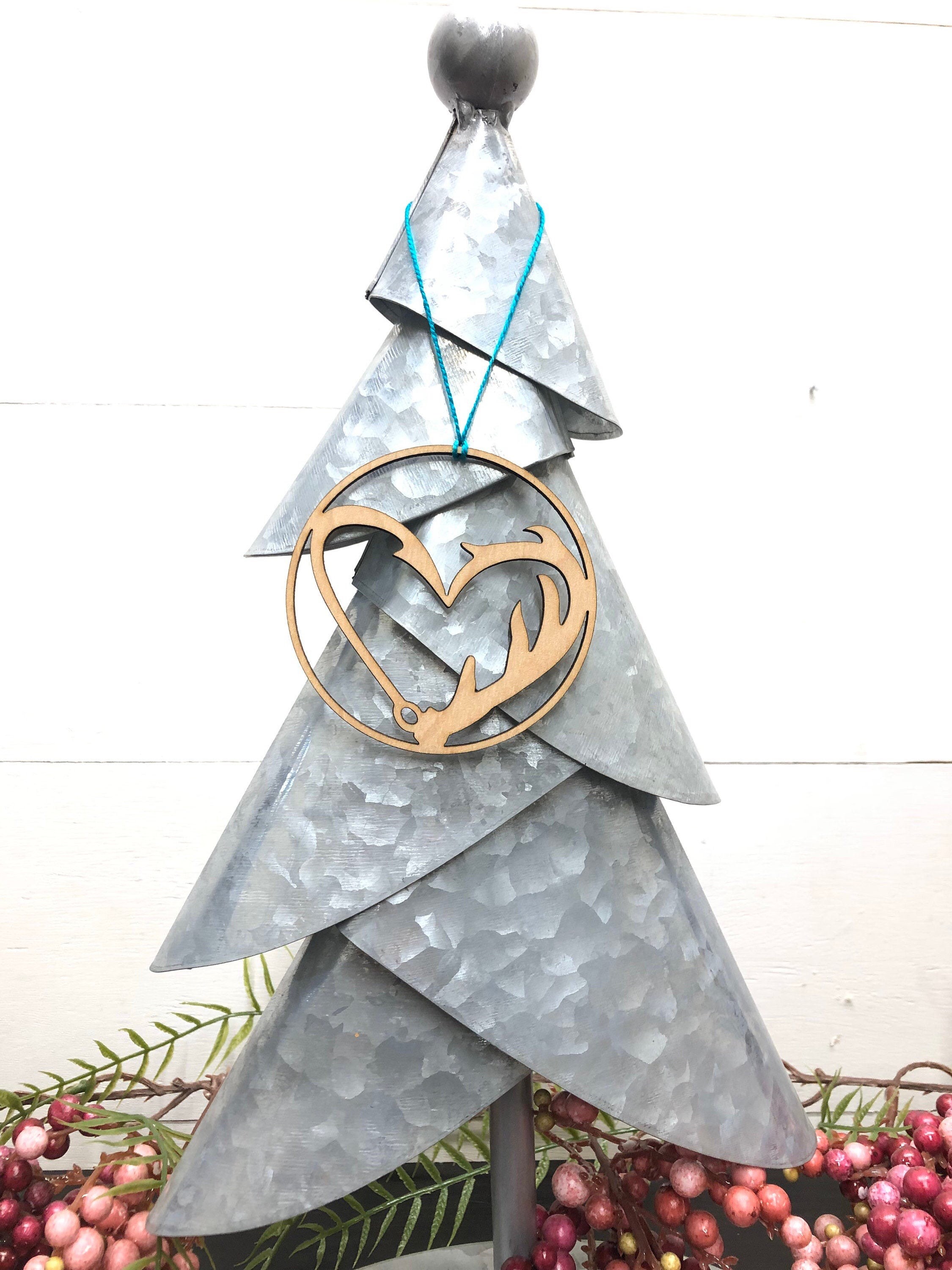 Wooden Fish Hook and Antler Ornament Christmas Tree | Etsy