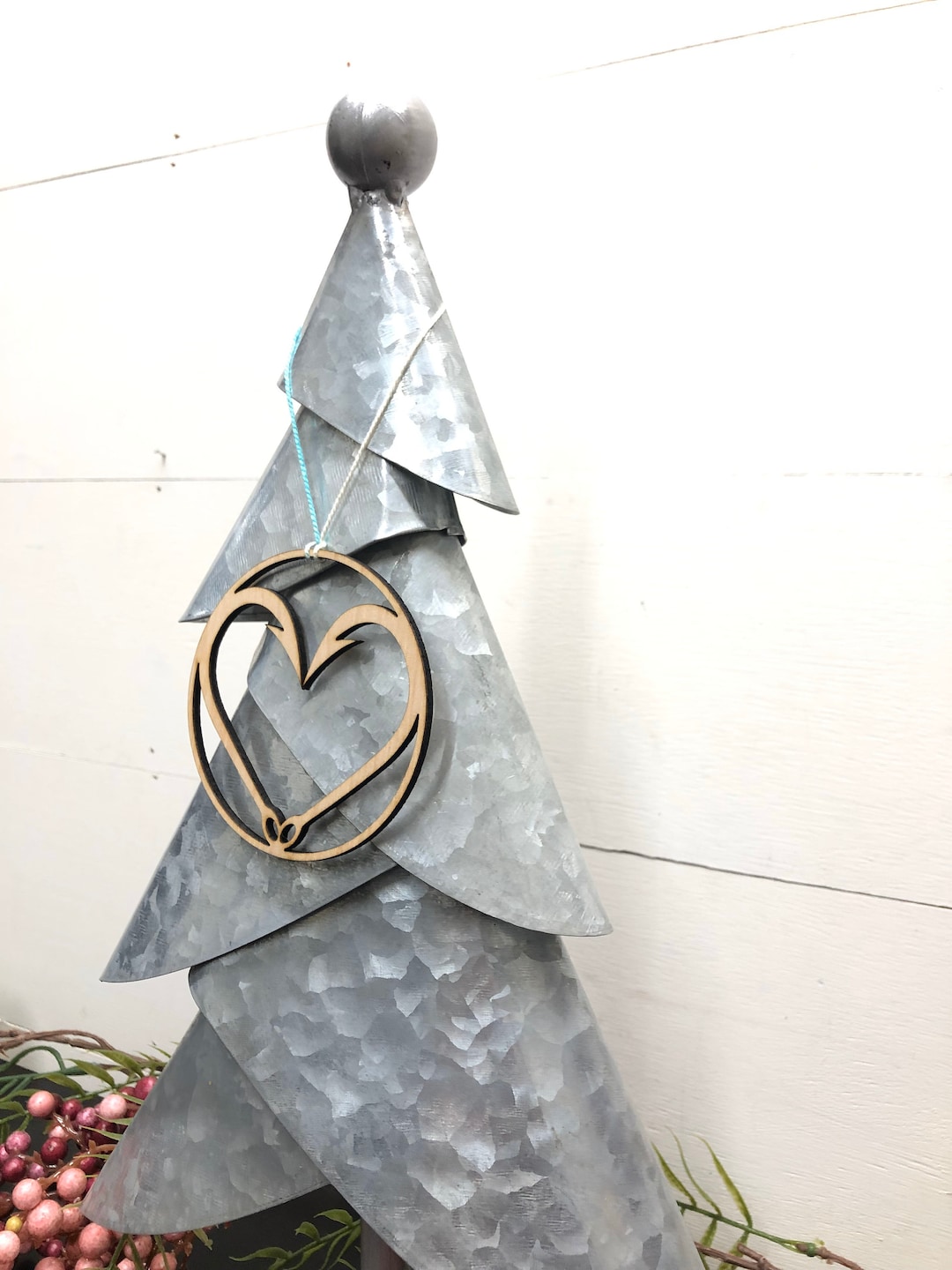 Wooden Fisher Hook Ornament, Christmas Tree Ornaments, Stocking Stuffer ...