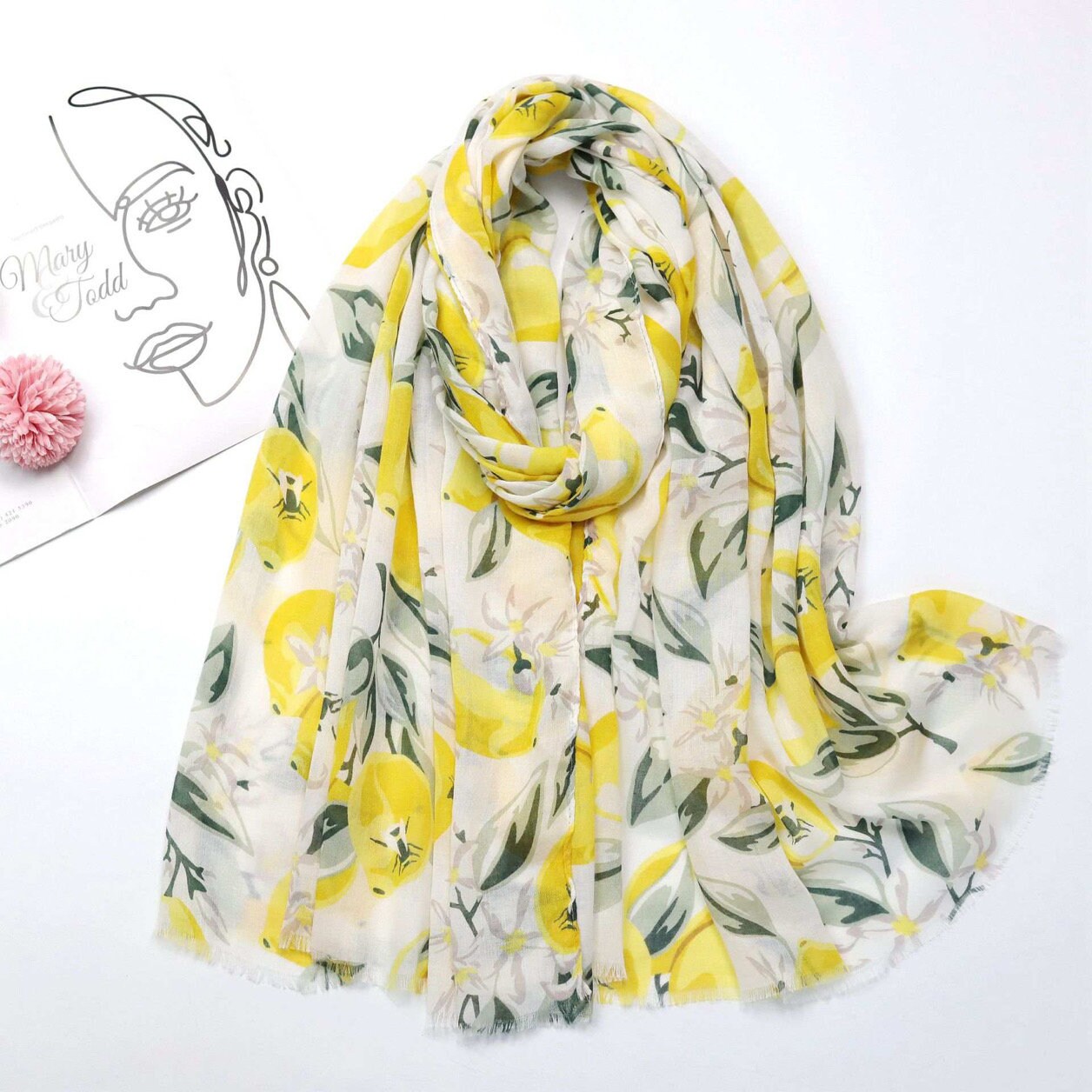 Lemon Scarf for Women Lemons Gift Leaf - Etsy