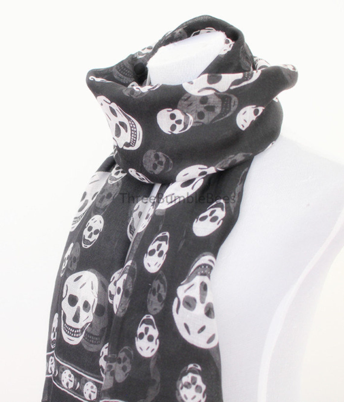 Skull infinity scarf Halloween scarf Halloween Gift for | Etsy