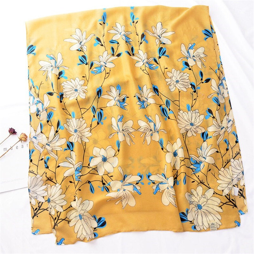 Magnolia Floral Scarf for Women Flowers Field Scarves for Fall - Etsy