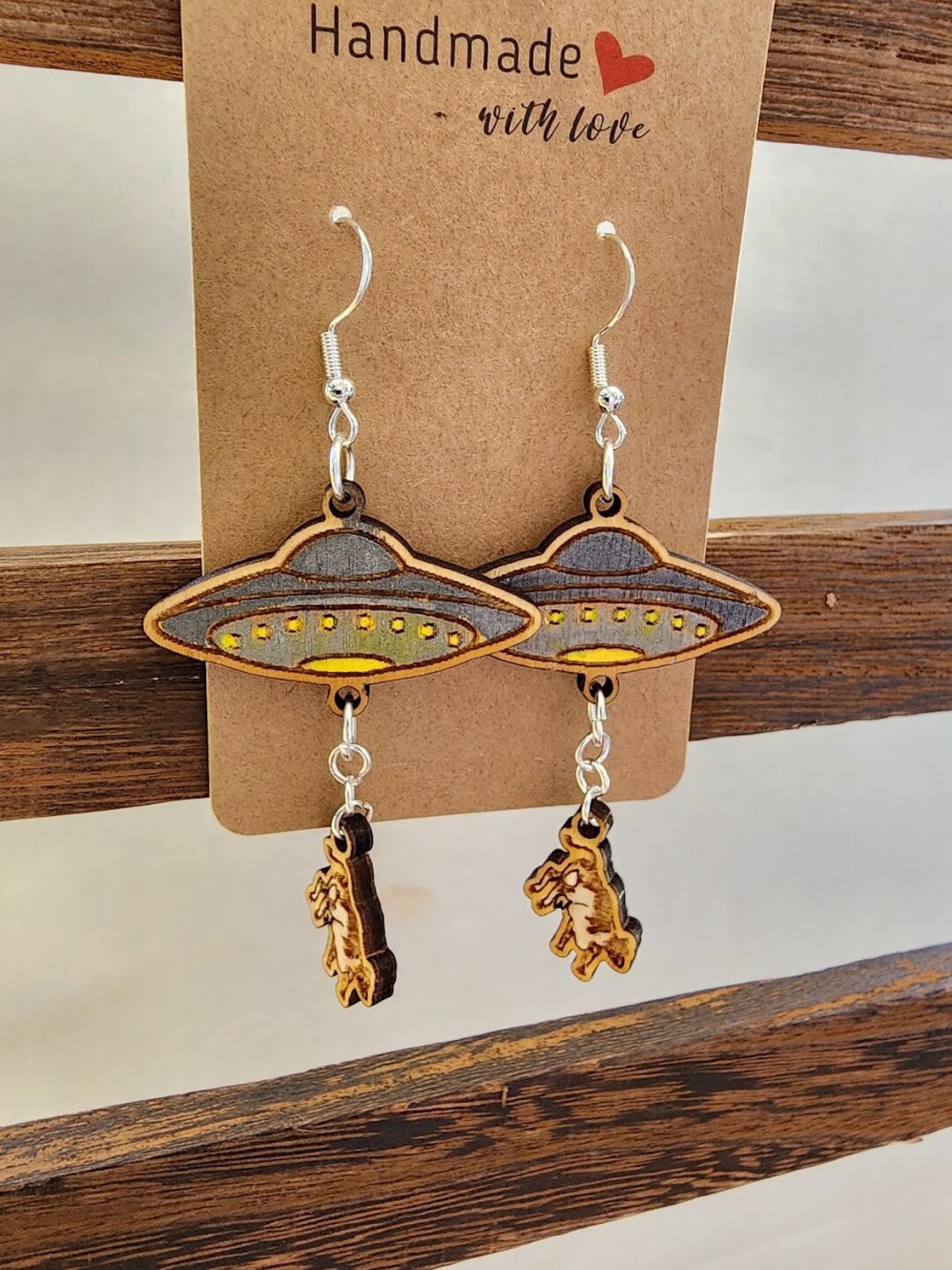 UFO Earrings Alien Abduction Eco Friendly Hypoallergenic - Etsy