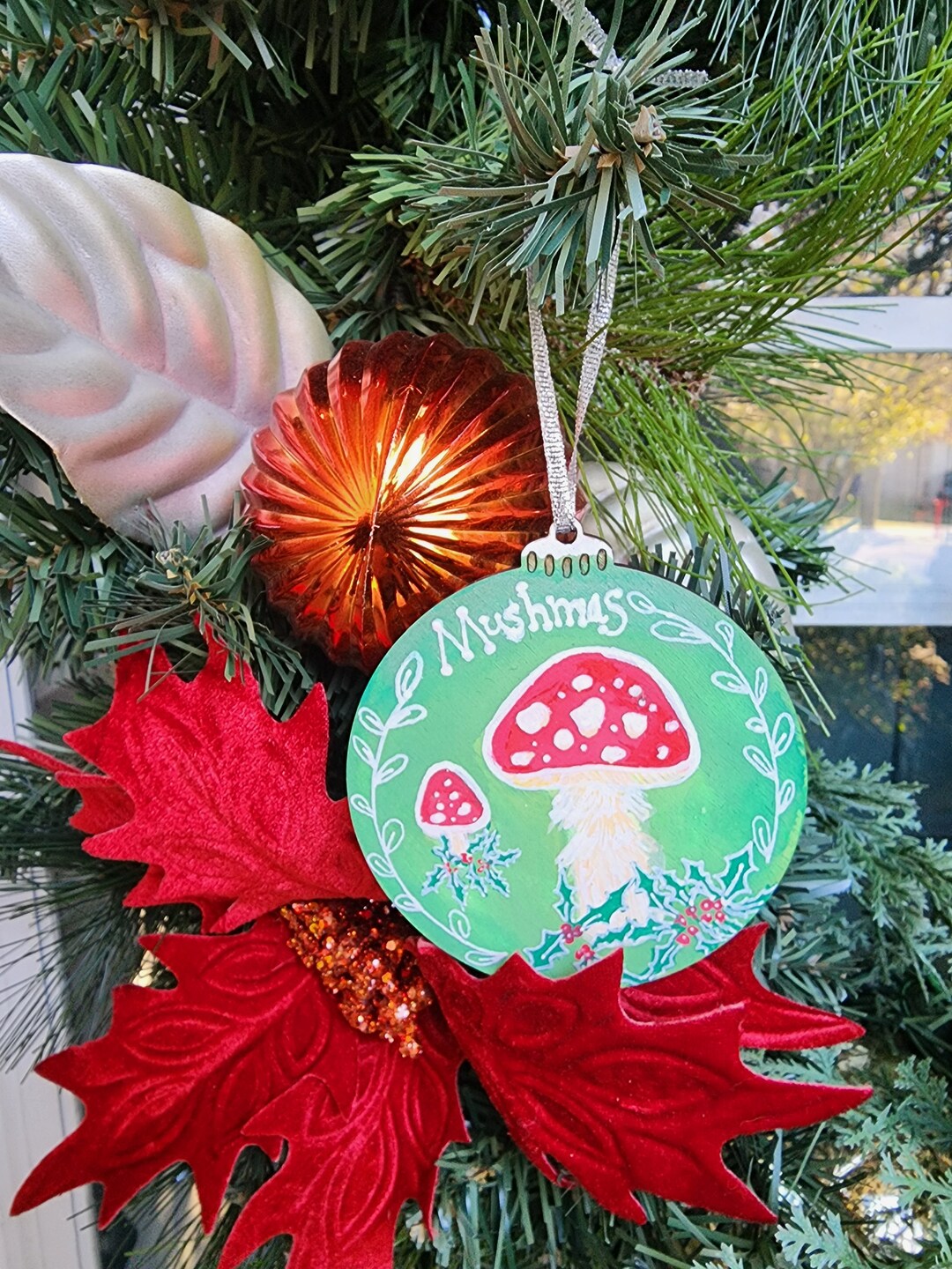 Hand Painted Mushroom Ornament - Cottagecore Yule Decor - Etsy