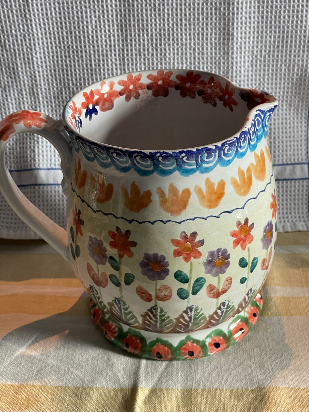 Vintage Italy Hand Painted Pottery Pitcher Made for Nordstrom - Etsy