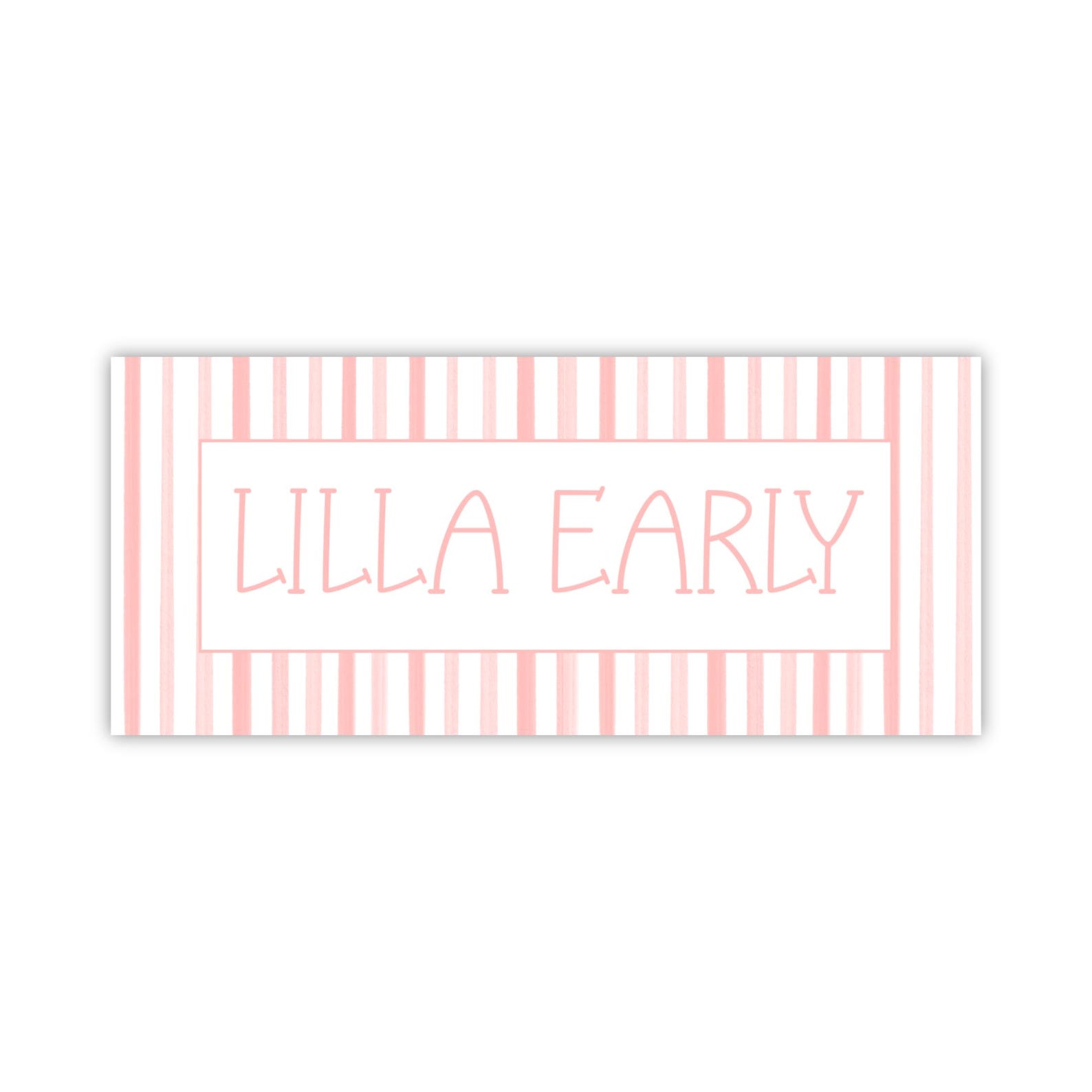 Pink Stripe School Supply Labels: Water Resistant Stickers (60 per ...