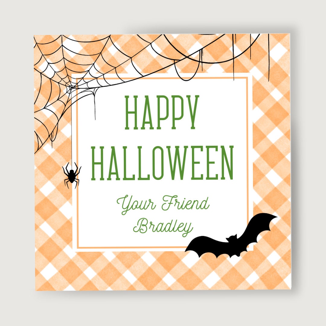 Halloween Spider Gift Tag, Spooky Kids Favor - Etsy