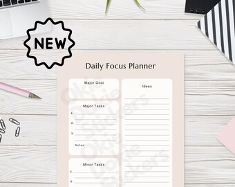 Paper Daily Focus Planner Printable Inserts 2 designs 6 inserts ...