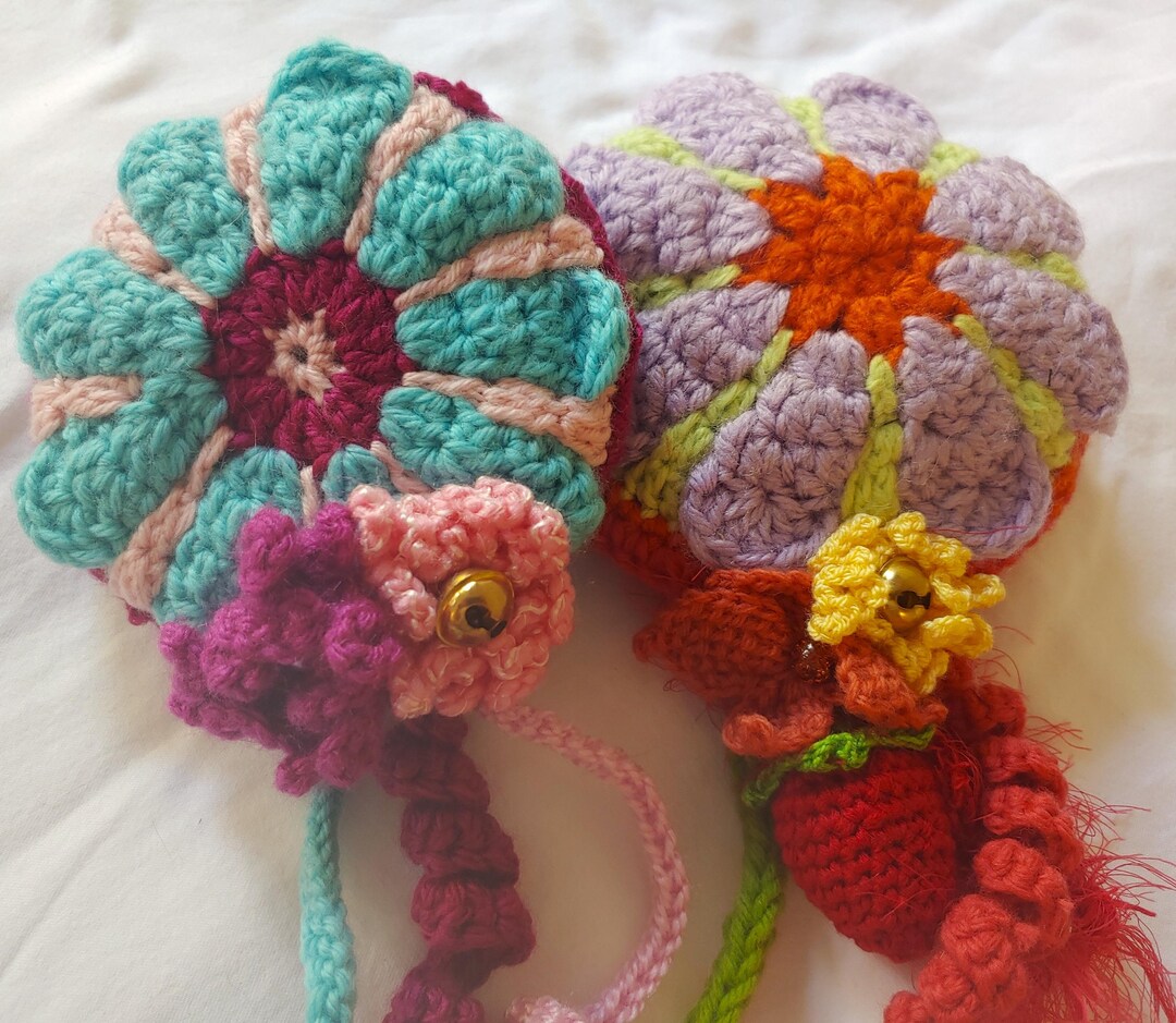 Set of 2 Crochet Fidget Toys – Donut Shape With Bell, Textured for ...