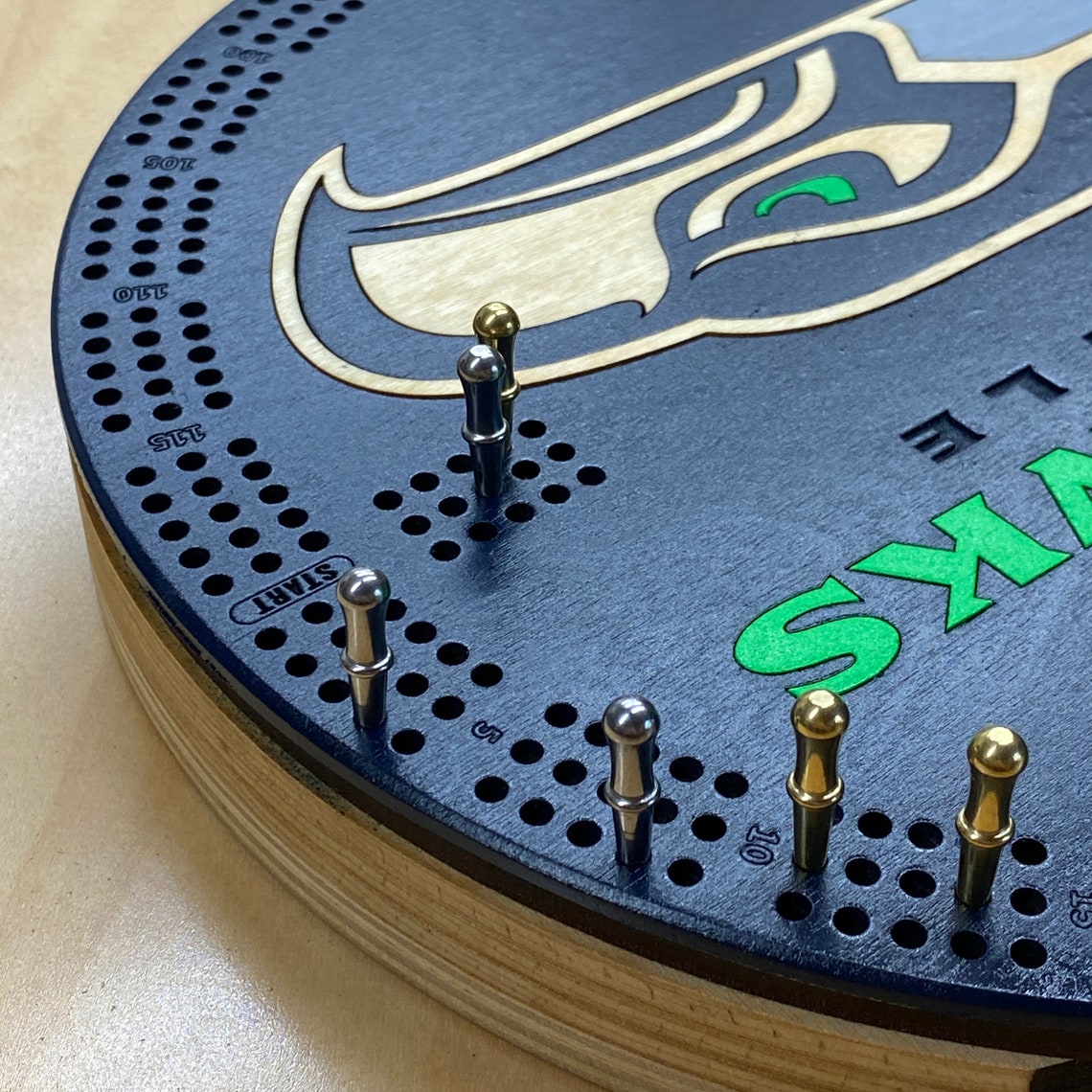 Cribbage Pins 3 Player Set Steel and Aluminum Painted Black and ...
