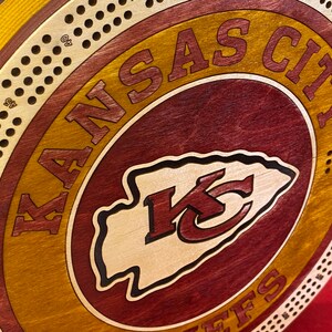 Kansas City Chiefs - 3 Player Cribbage Board - Round - Etsy